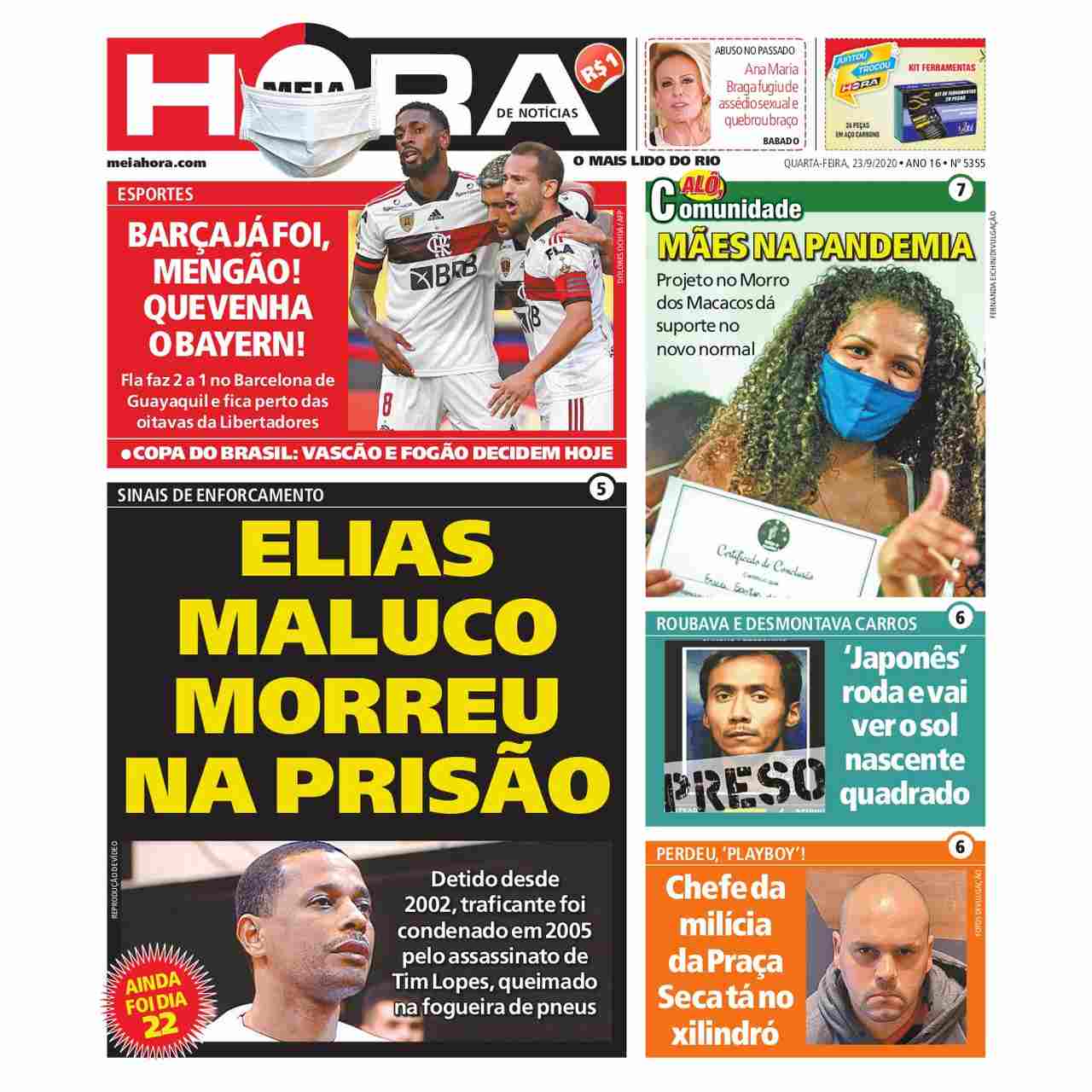 Capa dos jornais de hoje: 23 de setembro de 2020